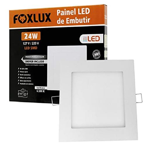 Downlight Quad Embutir 24W 6500K BIVOLT - FOXLUX - Downlight Quad ...