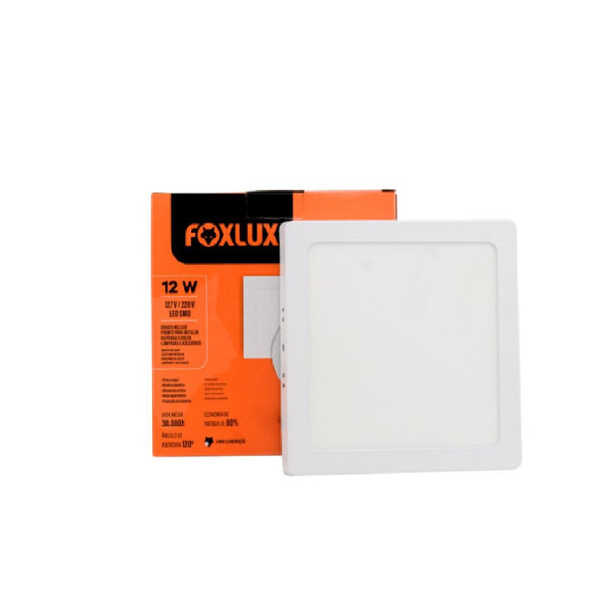 PAINEL DE LED QUADRADO SOBREPOR 12W 6500K BIVOLT - FOXLUX - PAINEL DE ...