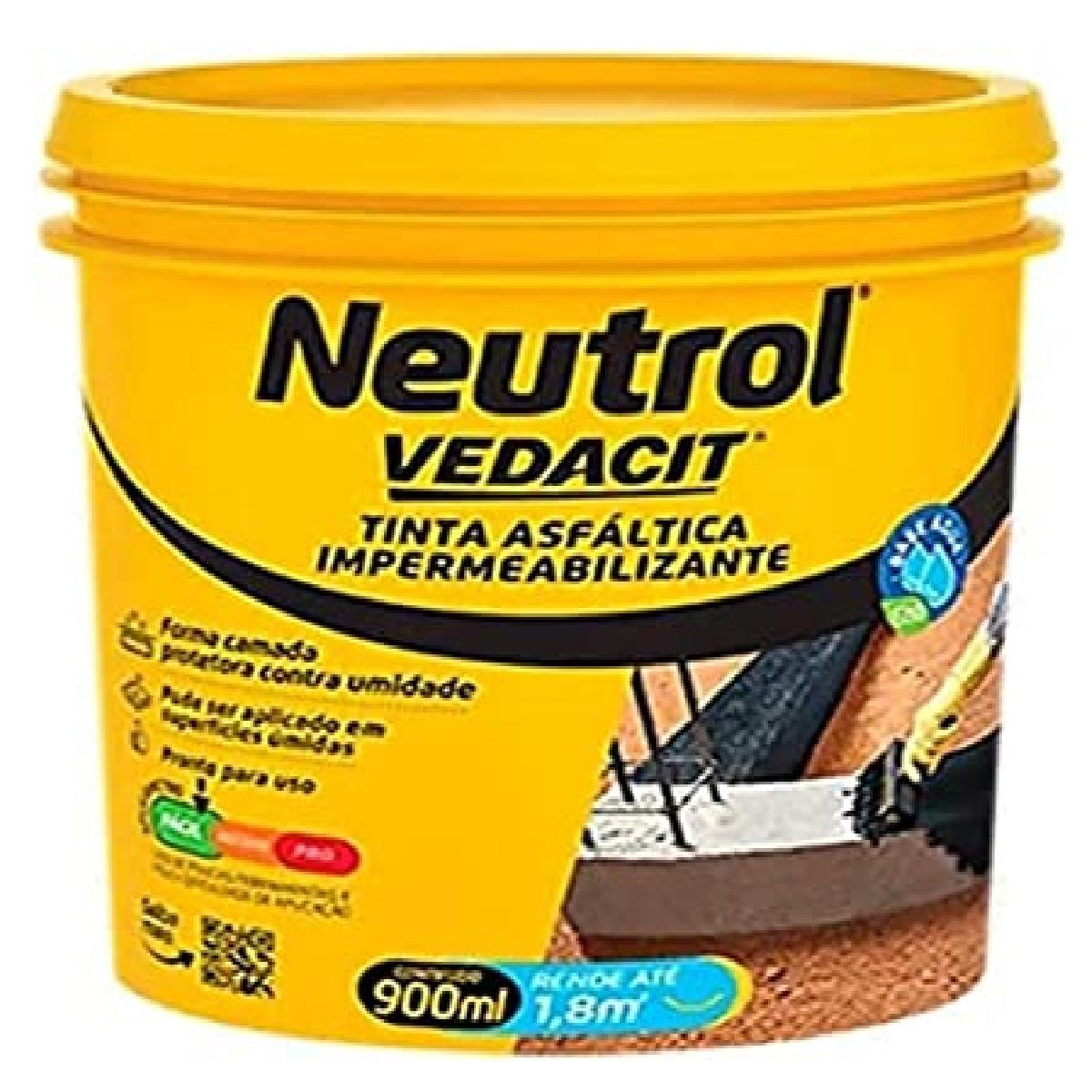 Impermeabilizante asfáltico neutrol acqua marrom escuro 900ml - VEDACIT ...