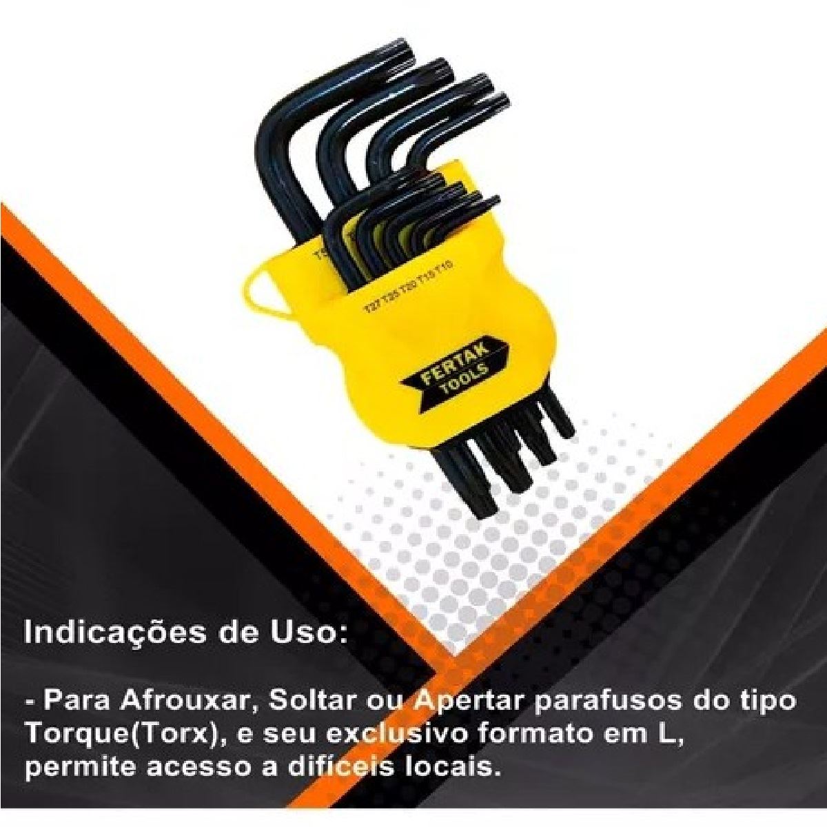 Jogo de chaves torque pequena 9 peças - FERTAK TOOLS - Jogo de chaves ...
