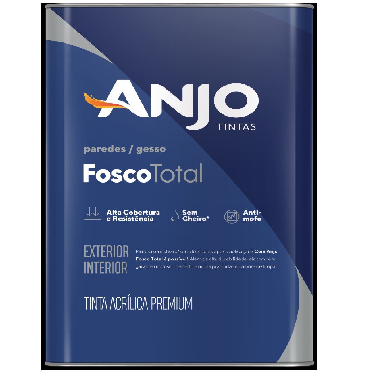 Tinta acrilica total fosco premium 18L branco - ANJO - Tinta acrilica ...