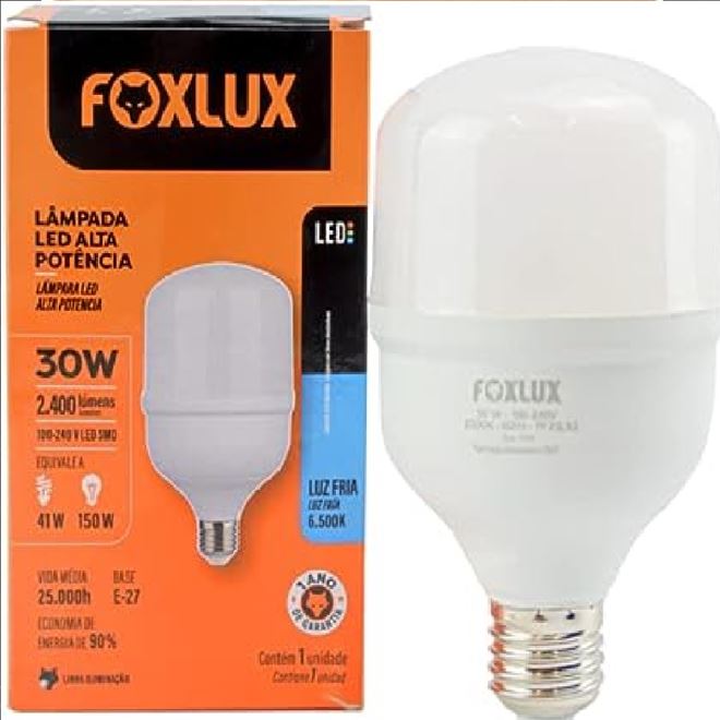 Lâmpada Led Alta Potencia 30W 6500K bivolt - FOXLUX - Lâmpada Led Alta Potencia 30W 6500K bivolt ...
