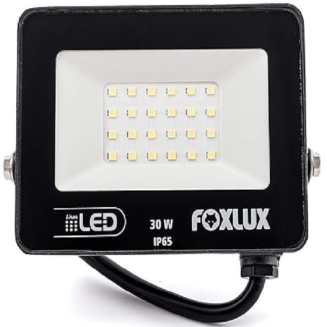 Refletor LED 30W 6500K preto bivolt - FOXLUX - Refletor LED 30W 6500K ...