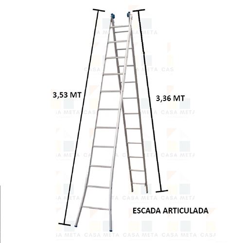 Escada de alumínio extensível dupla 11 X 2 degraus - ALUMASA - Escada ...