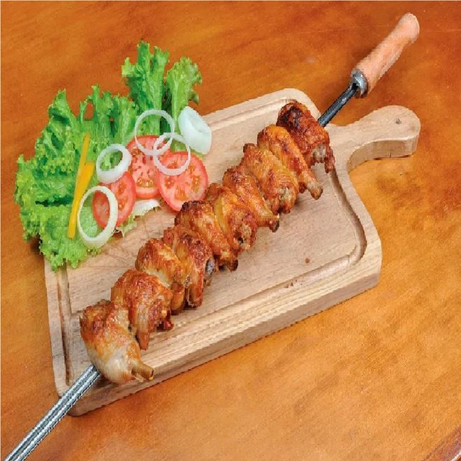 Espeto simples para churrasco em aço cromado 85 cm - MOR - Espeto ...